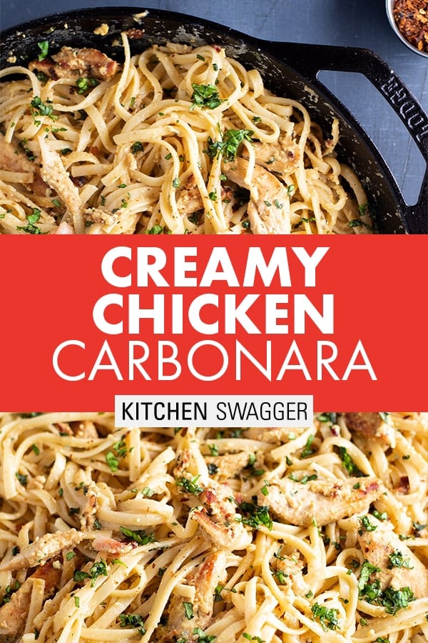 Creamy Chicken Carbonara - Kitchen Swagger