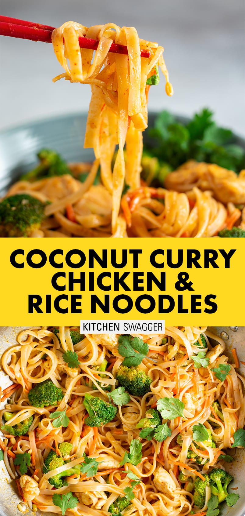 Coconut Curry Chicken and Rice Noodles - Kitchen Swagger