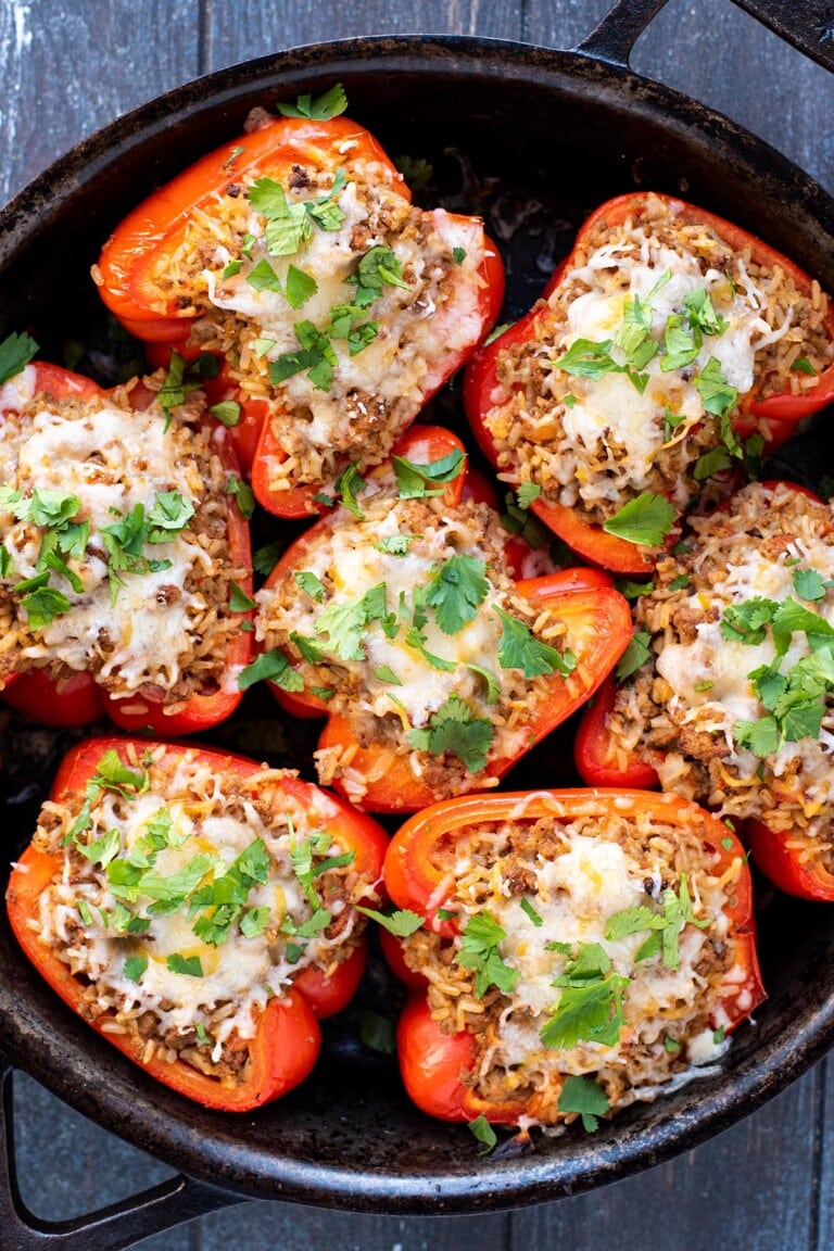 Ground Turkey Stuffed Peppers - Kitchen Swagger